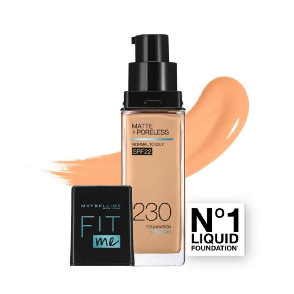 Maybelline Fit Me Matte Poreless Liquid Foundation 230 Natural Buff Spf 22 Pump 30ml Watsons